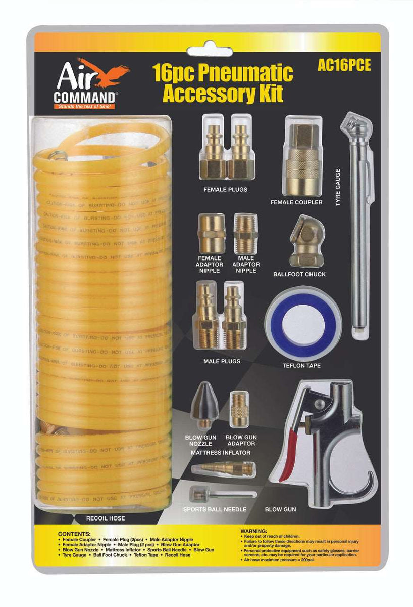 Air Command 16 Piece Pneumatic Accessory Kit – Millin