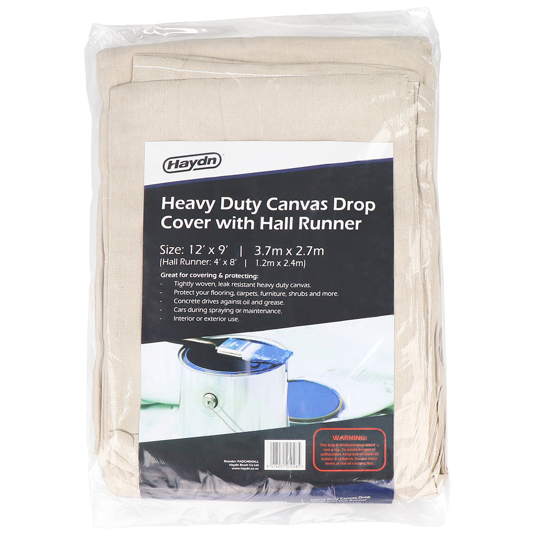 Convenient Twin Pack Professional Canvas Drop Sheets - 12' x 9' and Ha ...