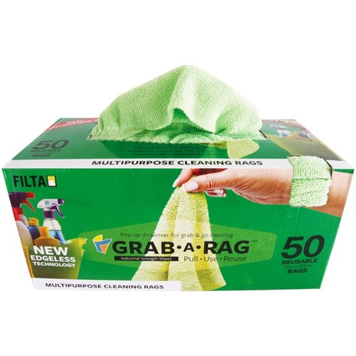 Grab-A-Rag Microfibre Rags - Dispenser Box Of 50 Rags – Millin