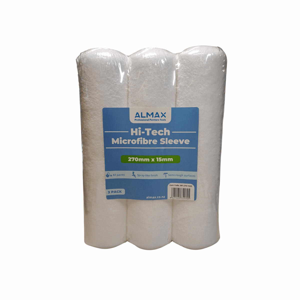 270mm x 15mm Almax Hi-Tech Microfibre Sleeves - Triple Pack – Millin